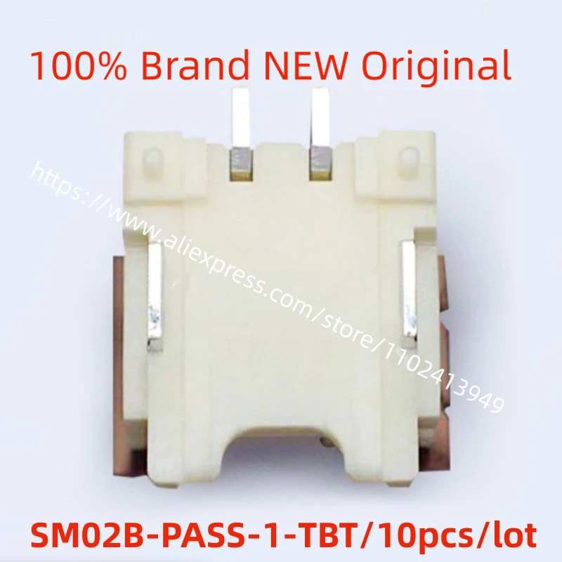 10pcs/lot JST connector SM02B-PASS-1-TBT horizontal stick 2PIN holder 2.0mm spacing original stock.