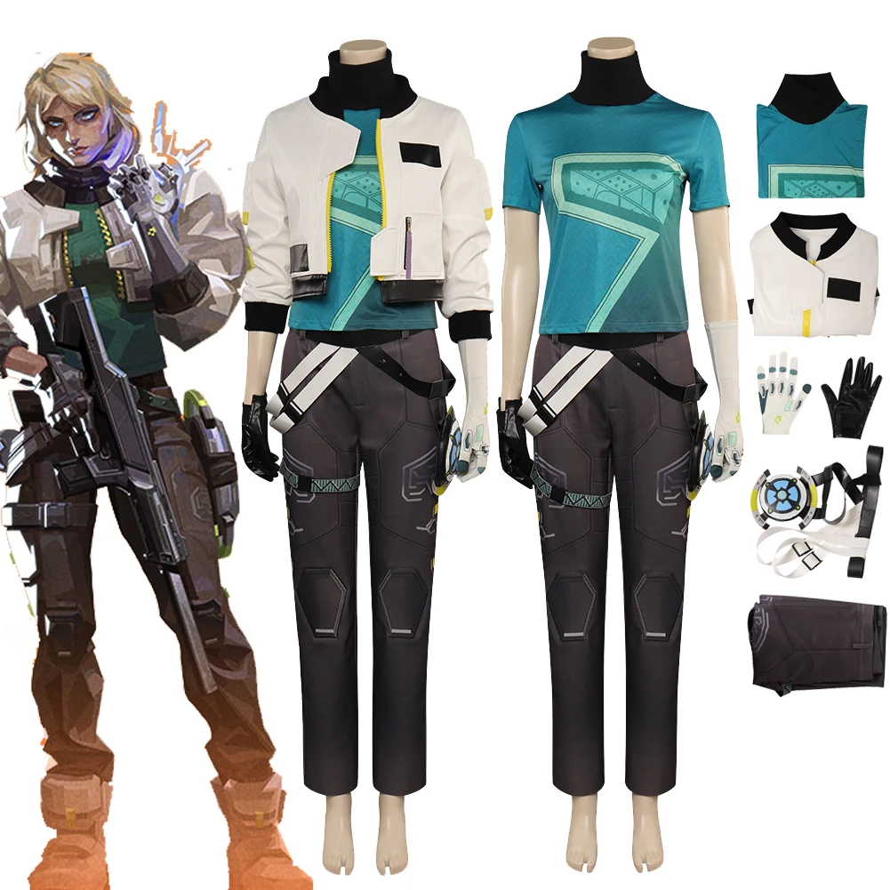 Valorant-Deadlock-Cosplay-Costume-para-Mulheres-Top-Jaqueta-Cal-as ...