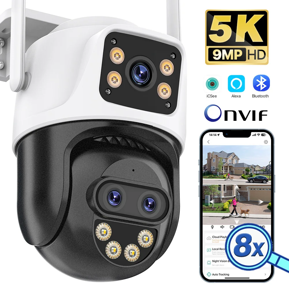 5K-9MP-Camera-IP-HD-8x-Zoom-Outdoor-WiFi-Camera-PTZ-Three-Lens-Dual ...