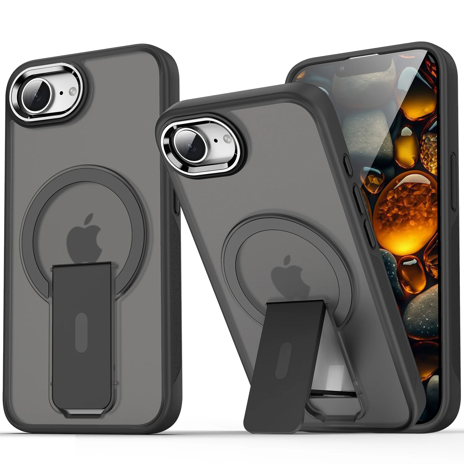 Matte For Magsafe Magnetic Stand Invisible Support Case For iPhone 17 ...