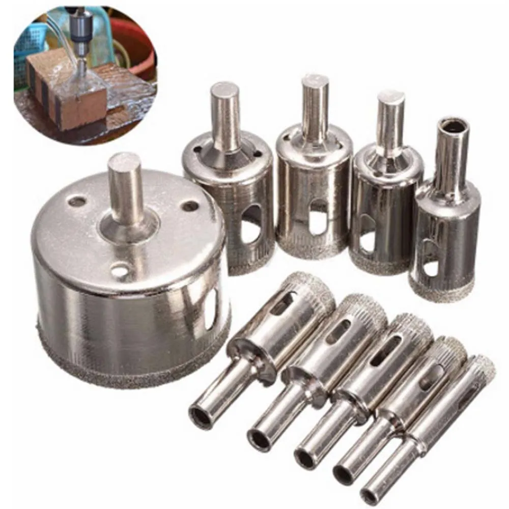 Diamond-Coated-Drill-Bit-10Pcs-Set-Hole-Saw-Glass-Drill-Hole-Opener-Saw ...