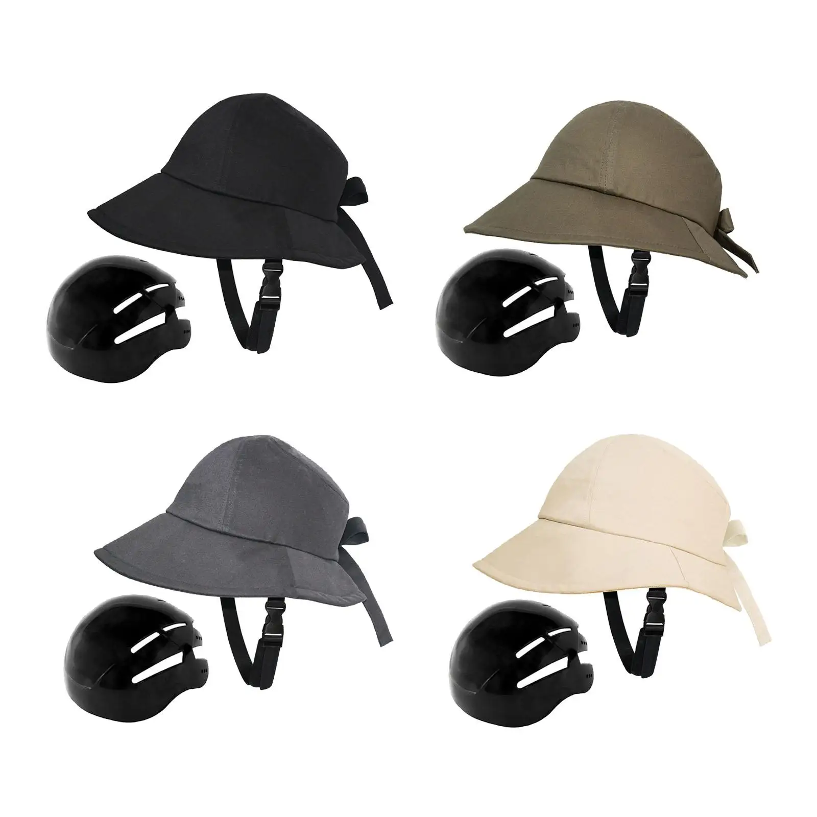 Bicycle Helmet Hat Shaped Helmet Adult Bike Helmet with Chin Strap ...