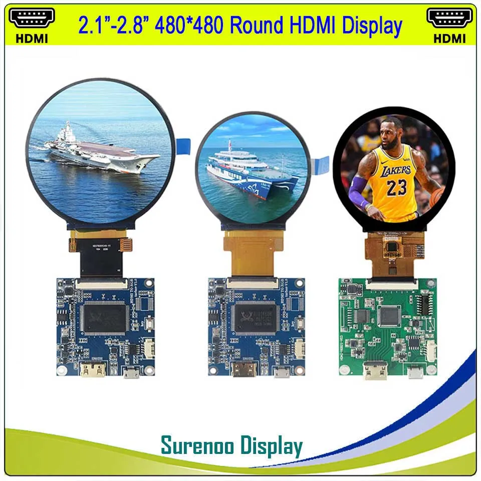 2.1" 480x480 Round Circle Hdmi-compatible To Rgb Ips Lcd Module Monitor ...
