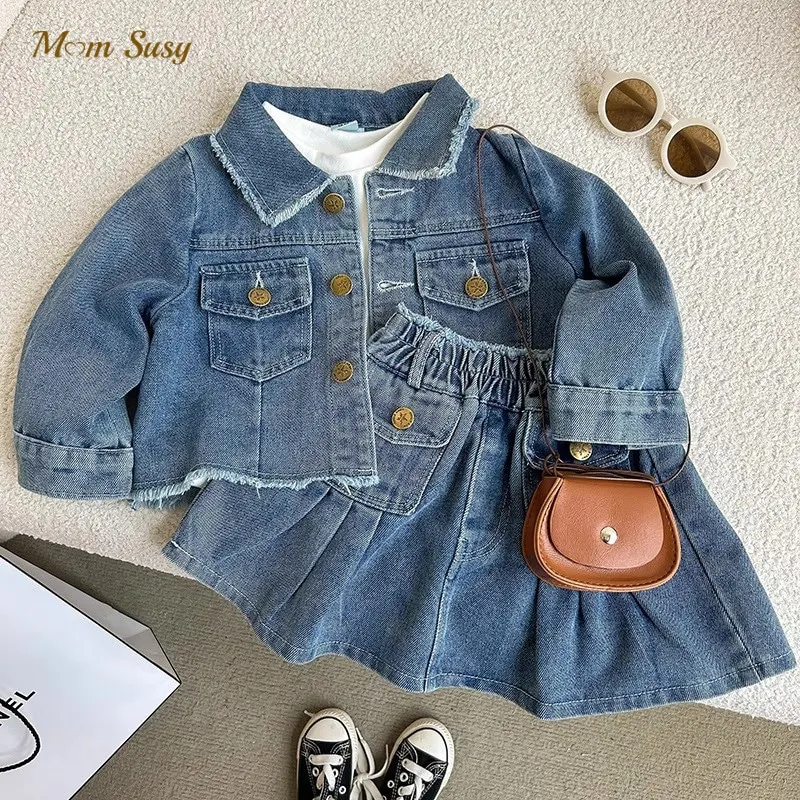 Fashion-Baby-Girl-Jean-Clothes-Set-Jacket-Skirt-2PCS-Infant-Toddler ...