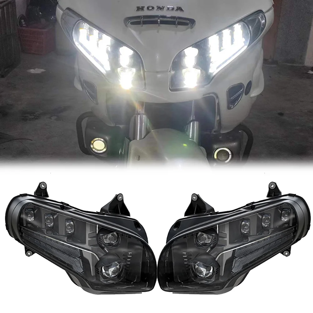 2PCS 120W Motorcycle Led Headlights With DRL For Honda GoldWing 1800 ...