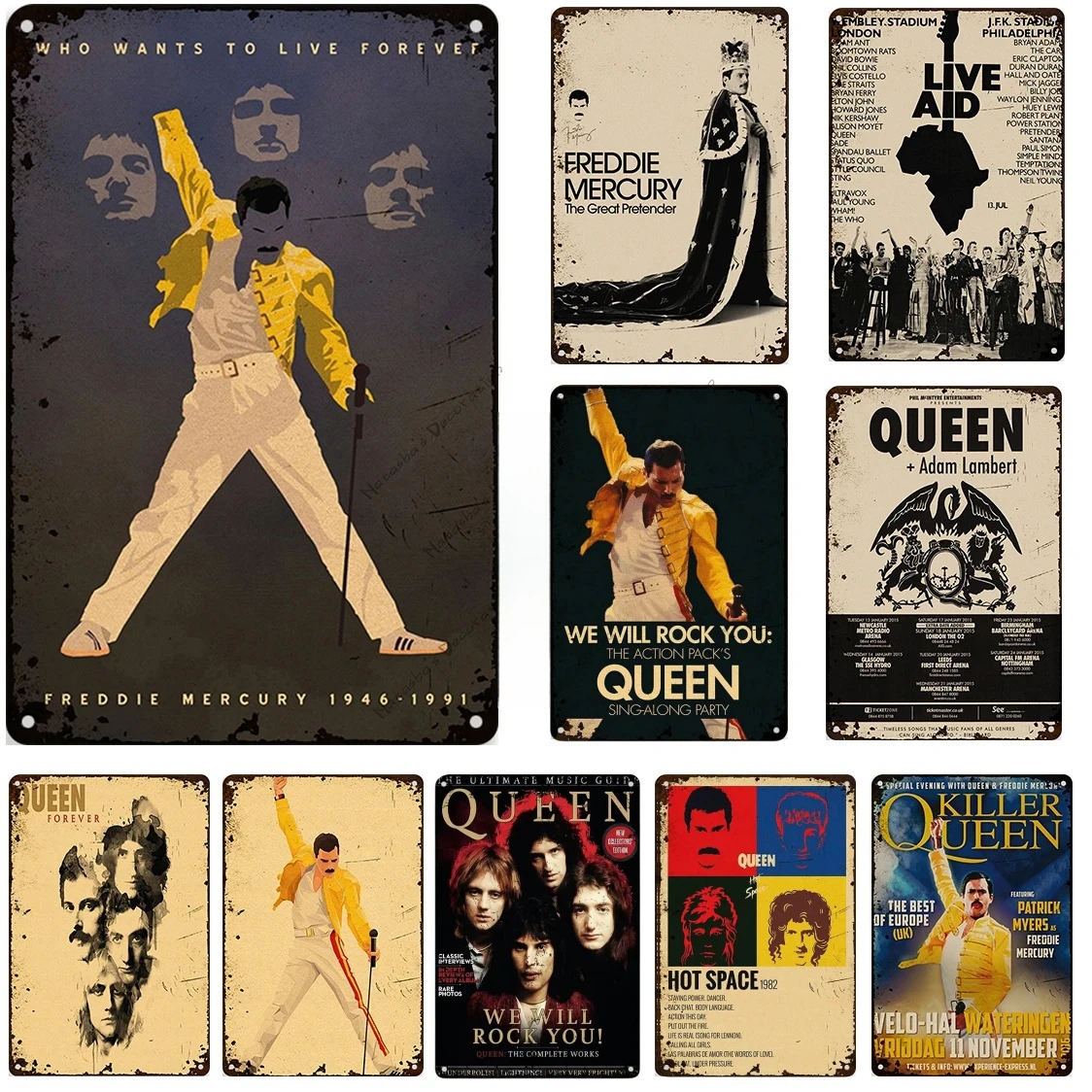 Vintage-Classic-Queen-Band-Poster-Metal-Tin-Sign-Singer-Band-Metal ...