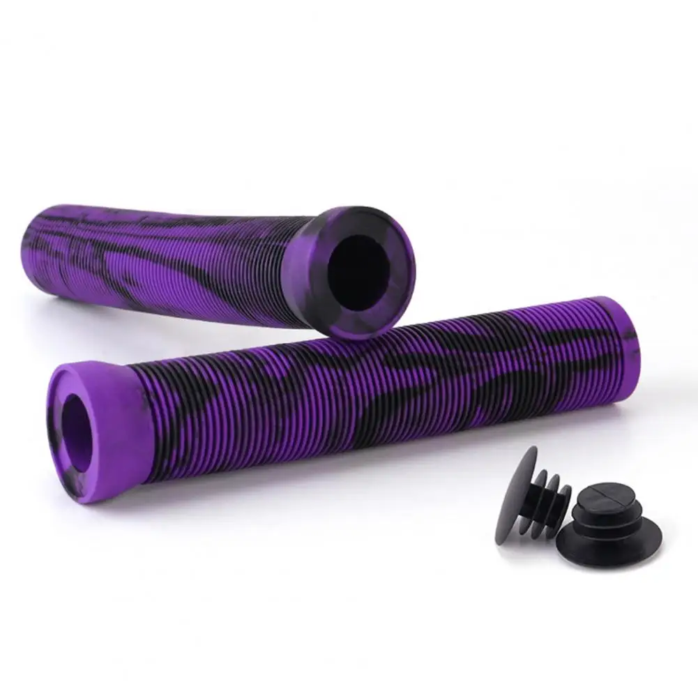 Soft Rubber Scooter Grips with Non-slip Stripes Bicycle Handlebar Grips ...