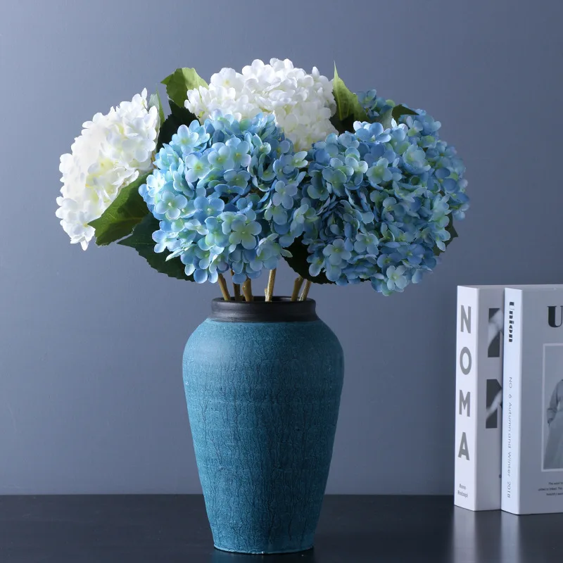 47cm Artificial Hydrangea Flower Wedding Decor Hydrangea Single Two ...