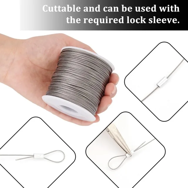 Clothes Line Wire AHANDMAKER 304 Stainless Steel Cable - 394FT Coated ...