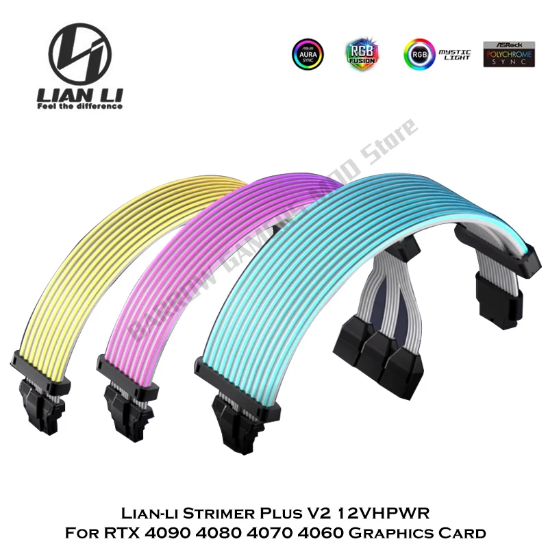 Lian-Li-Strimer-art-V2-12VHPWR-12-4Pin-ATX3-0-PSU-uzatma-kablosu-ARGB ...