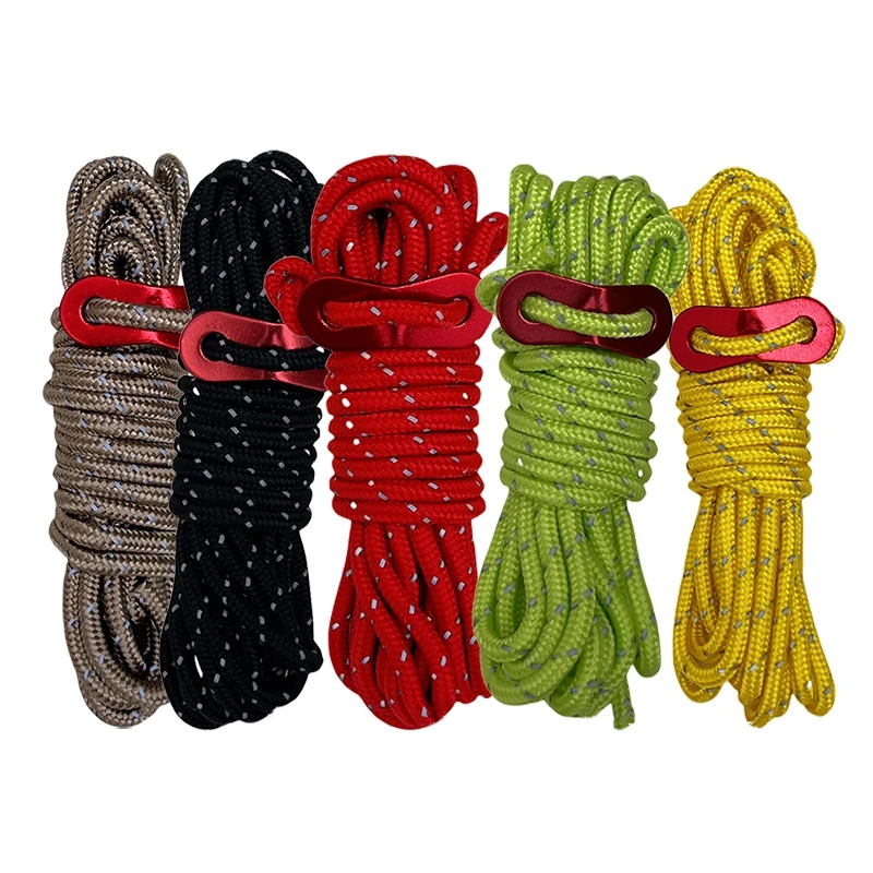 6mm Reflective Paracord Rope Heavy Duty Windproof Camping Outdoor ...