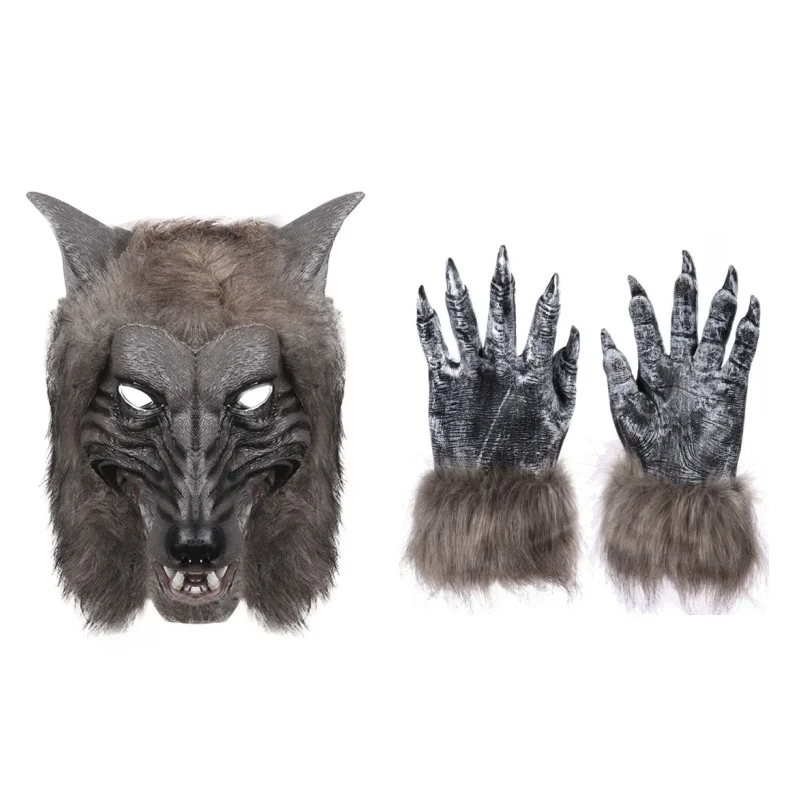 Halloween-Horror-Mask-Makeup-Ball-Cos-Decorative-Props-Vinyl-Wolf-Head ...