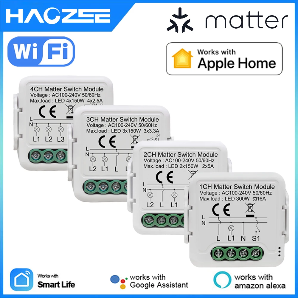 1-4-Gang-Matter-WIFI-Smart-Switch-Module-Automation-Relay-Smart-Breaker ...