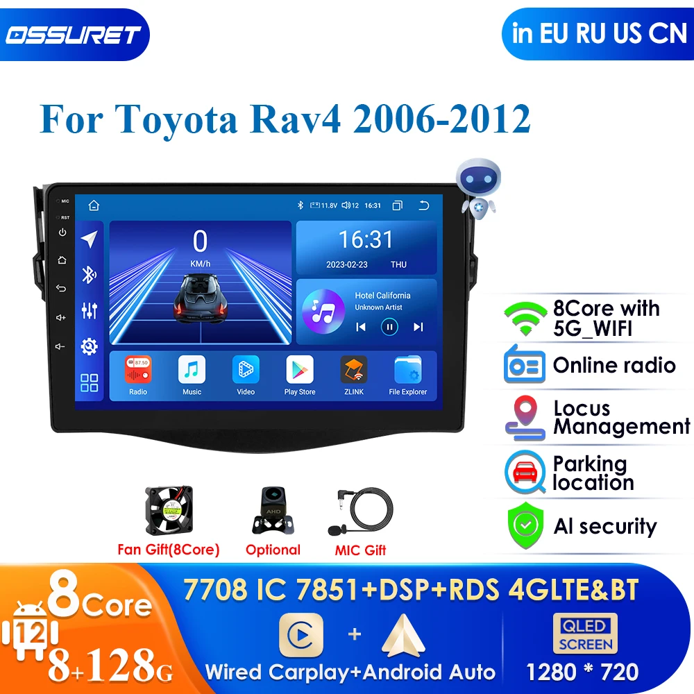 8gb Dsp Ips Carplay Android Car Multimedia Player For Toyota Rav4 Rav 4 ...