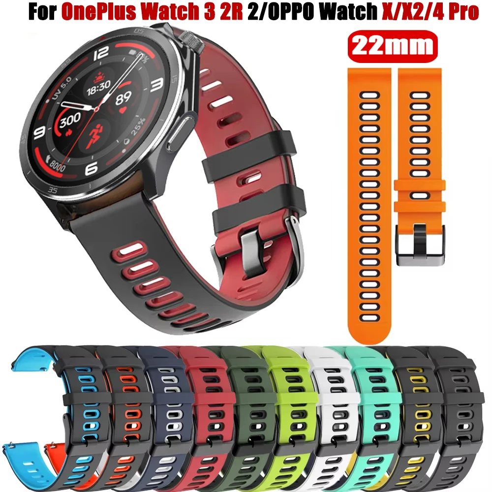 22mm Silicone Strap For OnePlus Watch 3 2R 2 Smartwatch Sport ...