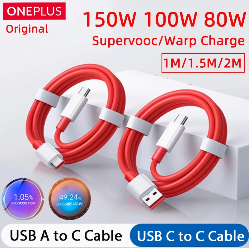 Cabo oneplus original supervooc 150w 100w 80w usb tipo c carga de ...