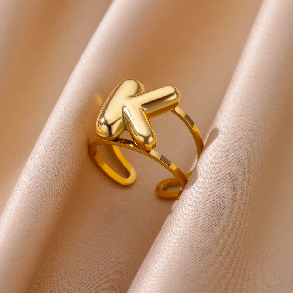 Punk-Initial-Letter-Double-Layer-Rings-for-Women-Stainless-Steel-Gold ...