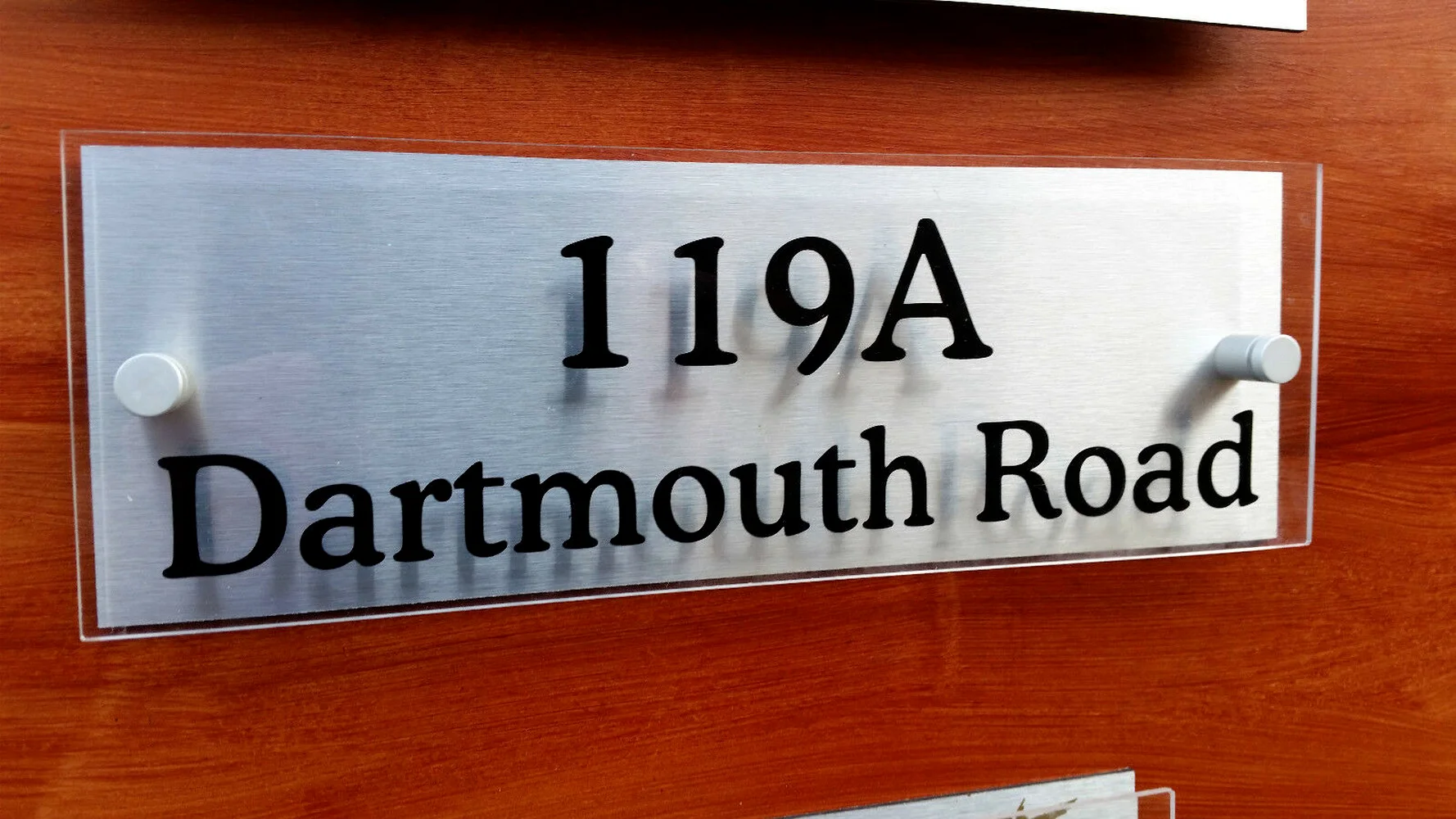 Modern House Sign Door Number Address Acrylic Brushed Aliminium Plate ...