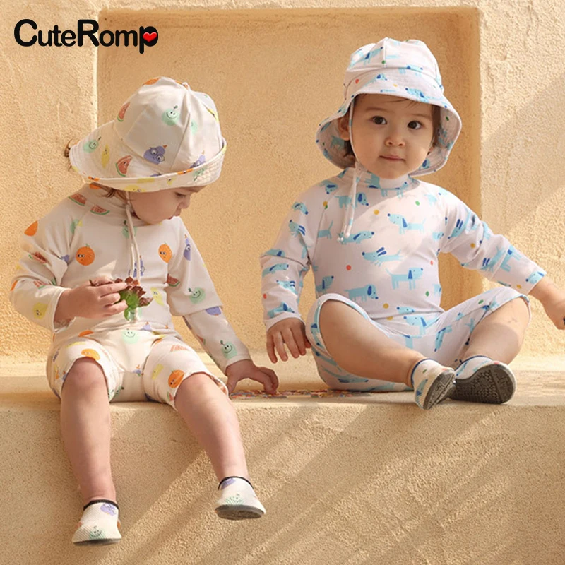 Girl-boy-swimsuit-Set-Sunscreen-Zipper-Baby-swimwear-for-Kids-Girls ...