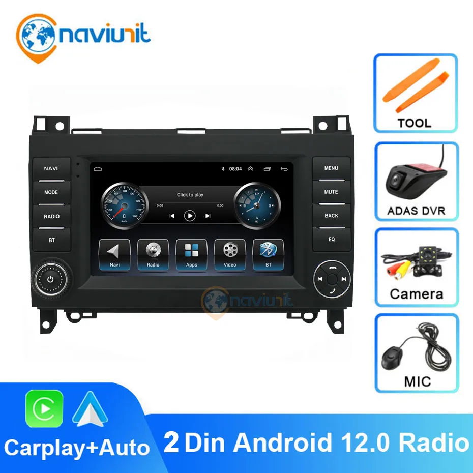 Car Radio 2 Din Android 12 Screen For Mercedes Benz B-class W245 B200 A-class W169 W906 Sprinter ...