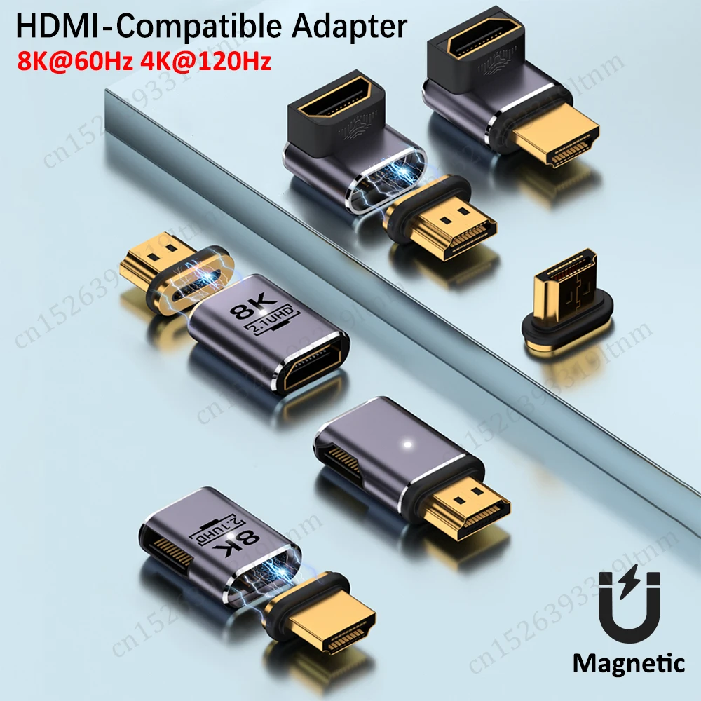 HDMI-Compatible-Adapter-Male-to-Female-Magnet-Converter-8K-60Hz-4k ...