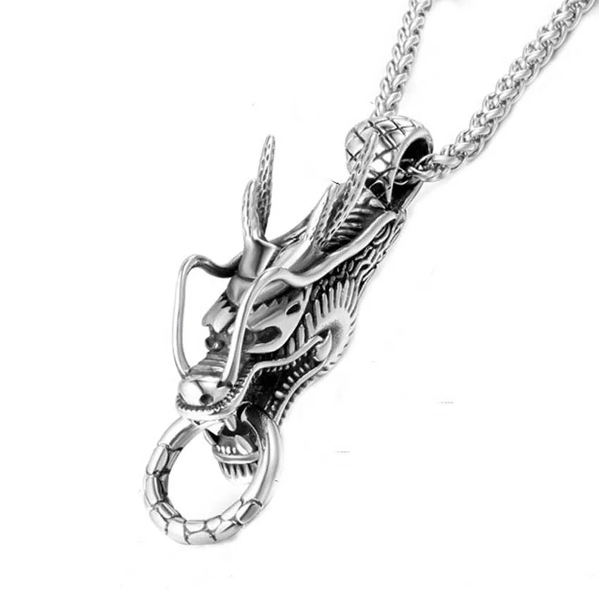 Vintage-Dragon-Head-Pendant-Stainless-Steel-Chinese-Totem-Loong-Pendant ...