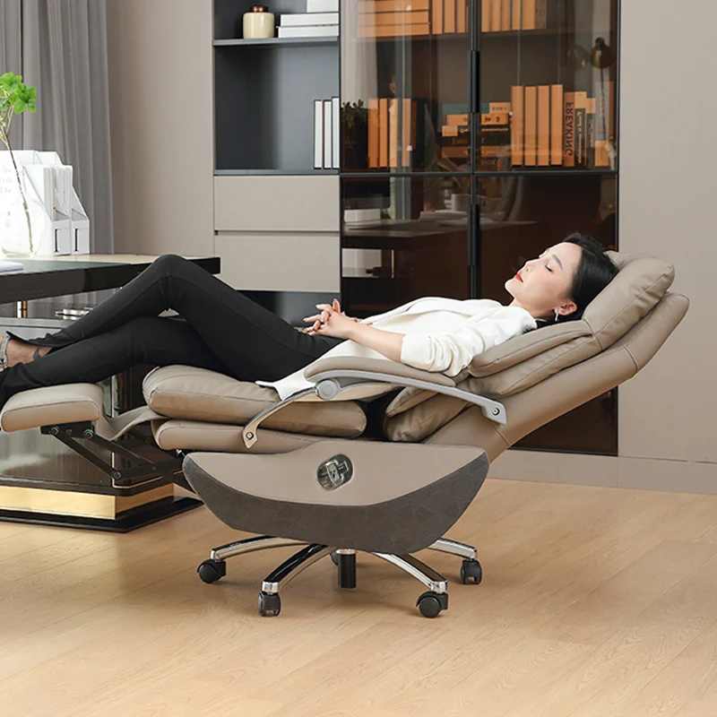Leather-Executive-Mobile-Desk-Chair-Gaming-Computer-Ergonomic-Office ...