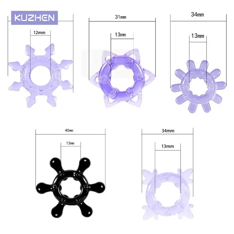5pcs-Delay-Penis-Rings-Cock-Rings-Set-Male-Adult-Products-Sex-Toys ...