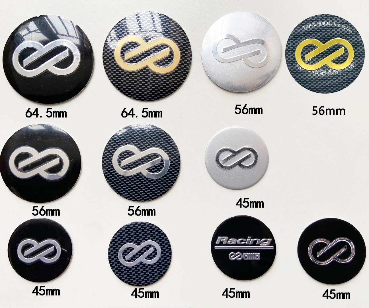 4PCS/Lot 45mm 56mm 64.5mm Car Wheel Center Cap Emblem Sticker For ENKEI ...