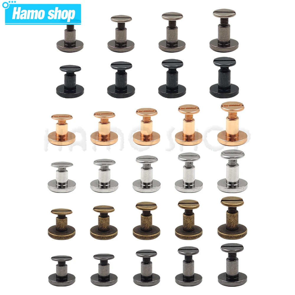 10Sets Metal Solid Screw Nail Rivet Double Curved Head Belt Strap ...