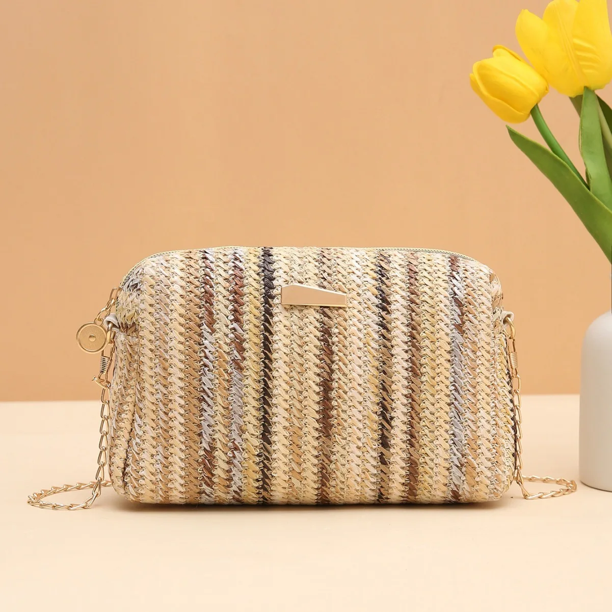 Color-Straw-Bag-Rainbow-Versatile-Girl-Crossbody-Bag-Woven-Camera-Bag ...