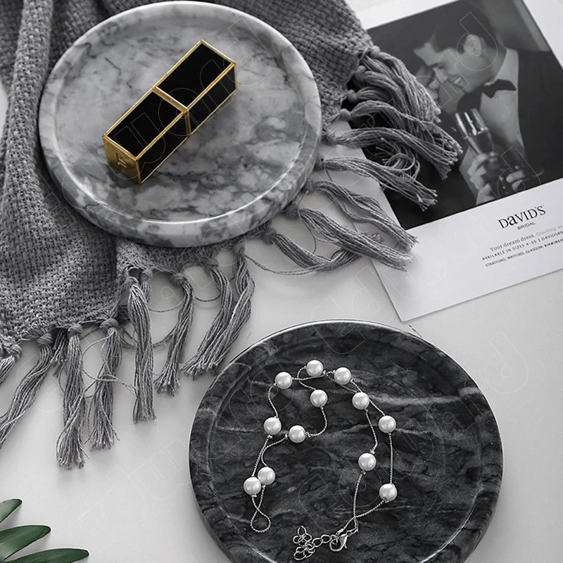 Creative Marble Tray European Style Storage Tray Marble Circular Tray ...