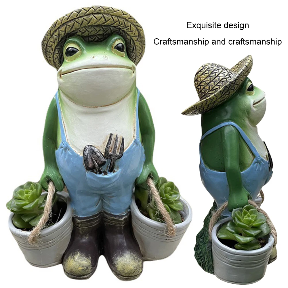 Funny-Frogs-Garden-Statue-Resin-Frog-Succulent-Flower-Pot-Creative ...