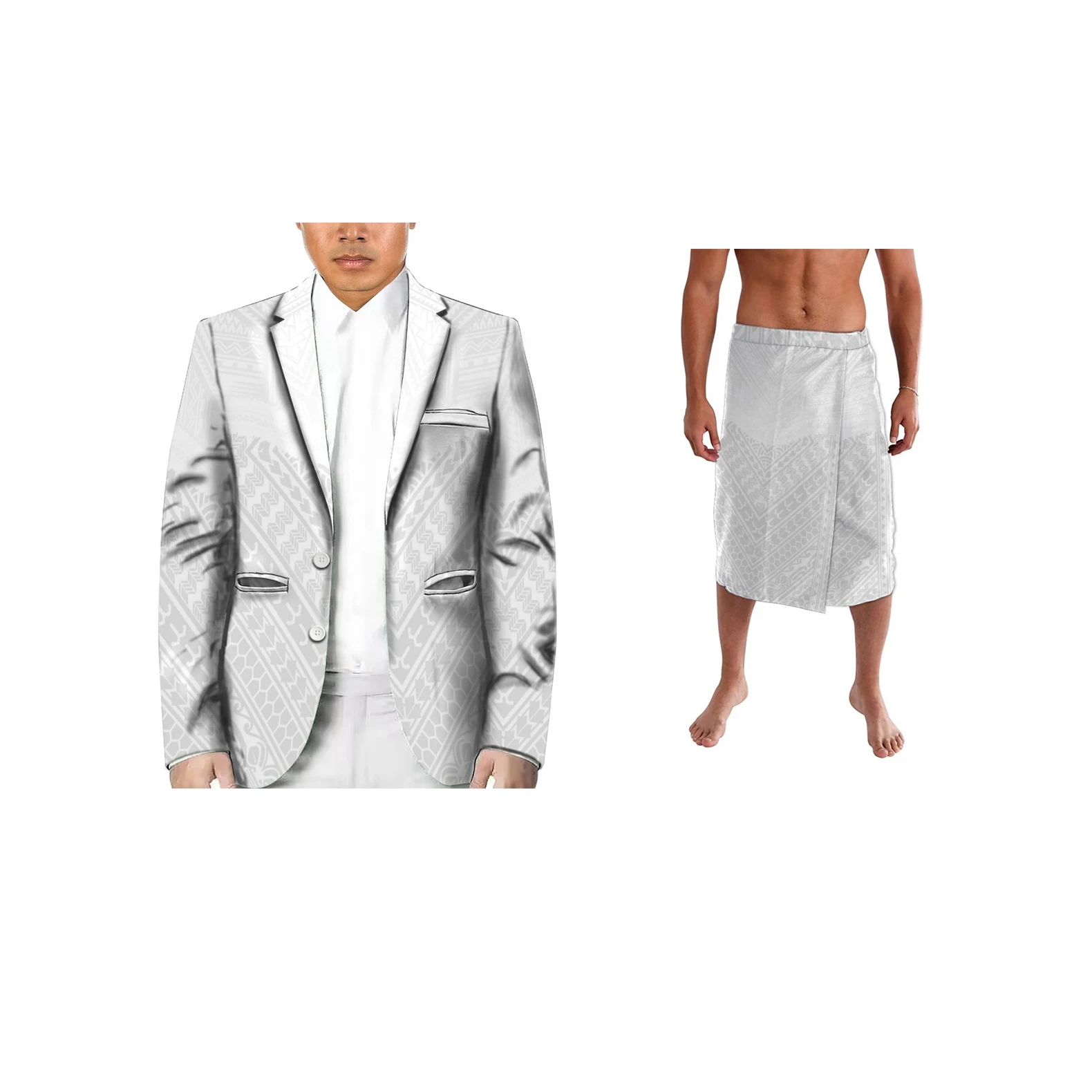 White-Customize-Formal-Men-s-Suit-And-Ie-Faitaga-Lavalava-2-piece-Set ...