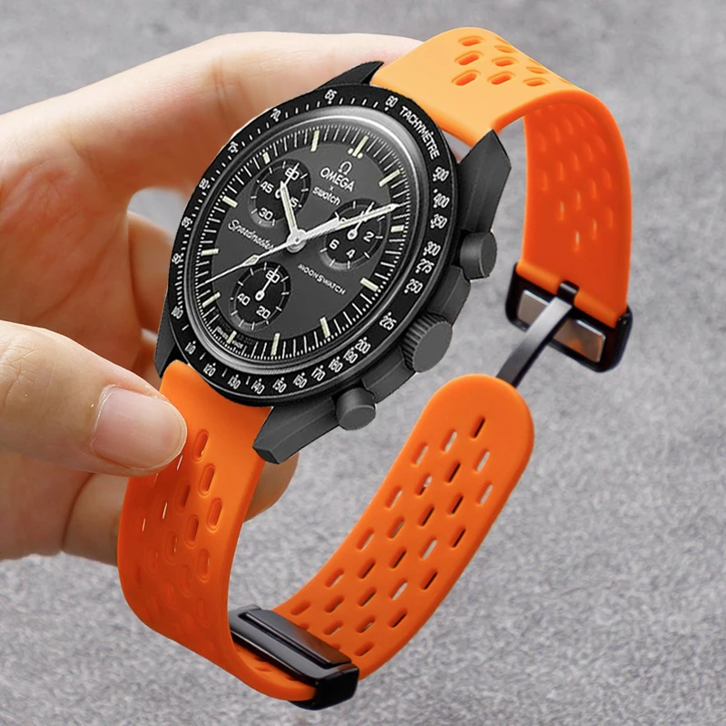 Silicone Strap For Omega X Swatch Joint MoonSwatch Planet Watch Band ...