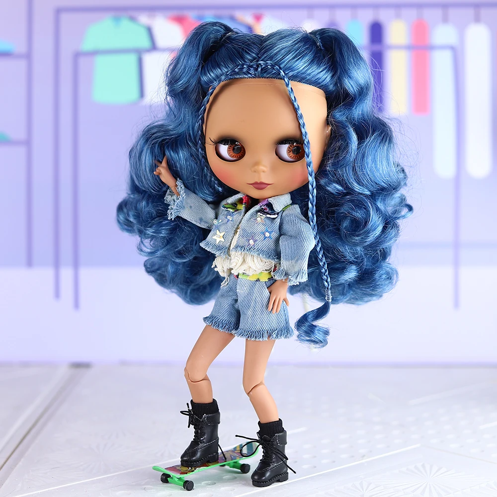 ICY-DBS-Blyth-Doll-1-6-Joint-30cm-Black-Skin-Matte-Face-Fashion-Play ...