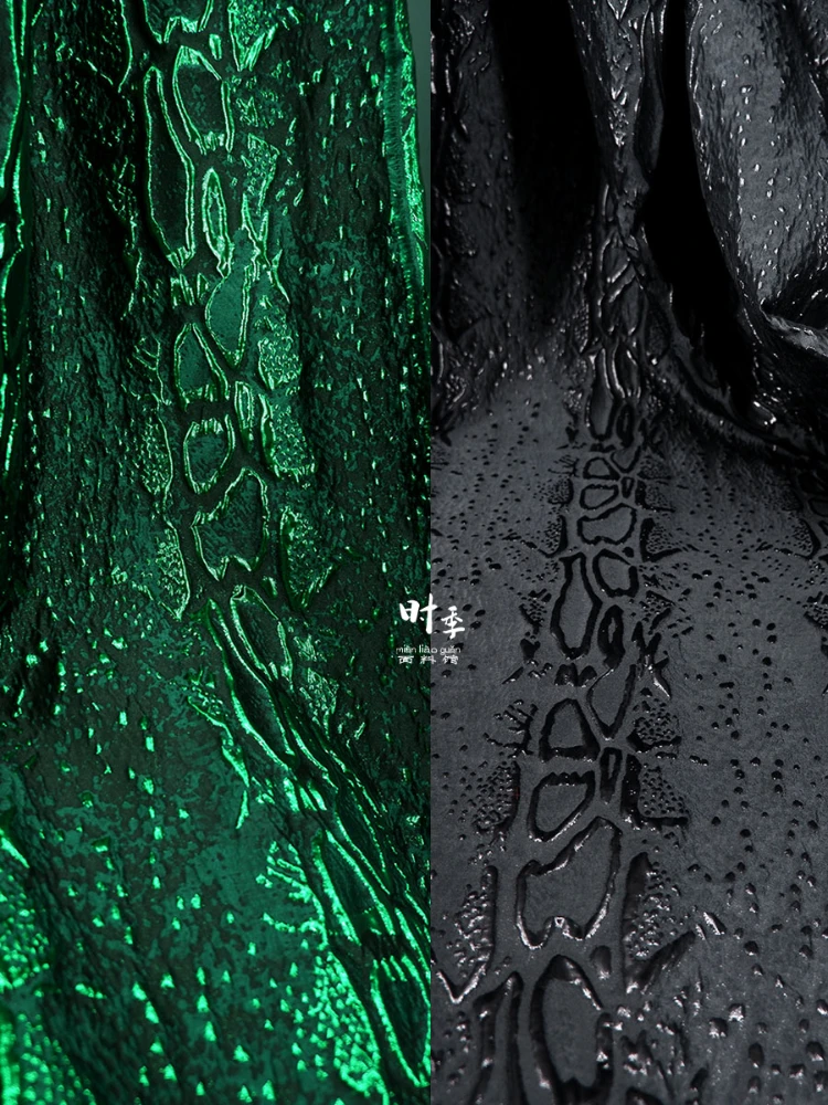 Bright-Silk-Jacquard-Fabric-Fossil-Texture-DIY-Bag-Coat-Skirt-Material ...