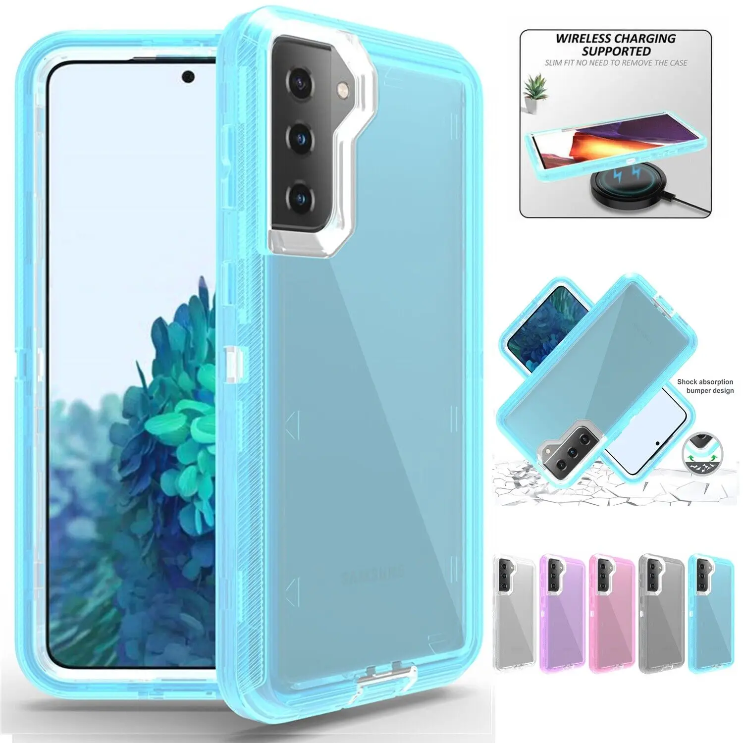 Heavy Duty Hybrid Shockproof Defend Clear Case For Samsung S25 S24 ...