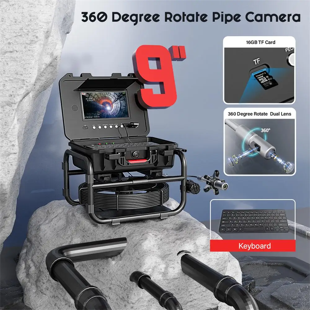 9-Sewer-Pipe-Inspection-Camera-360-Rotating-Dual-cameras-20M-30M-40M ...