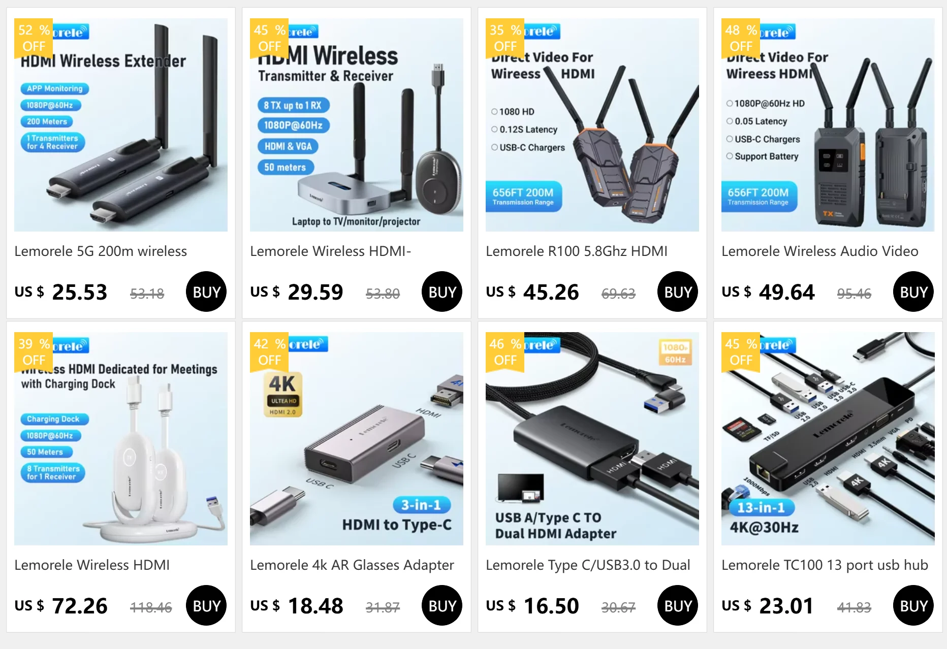 Lemorele P10 Hdmi Wireless Transmitter And Receiver 1080P60Hz HDMI ...