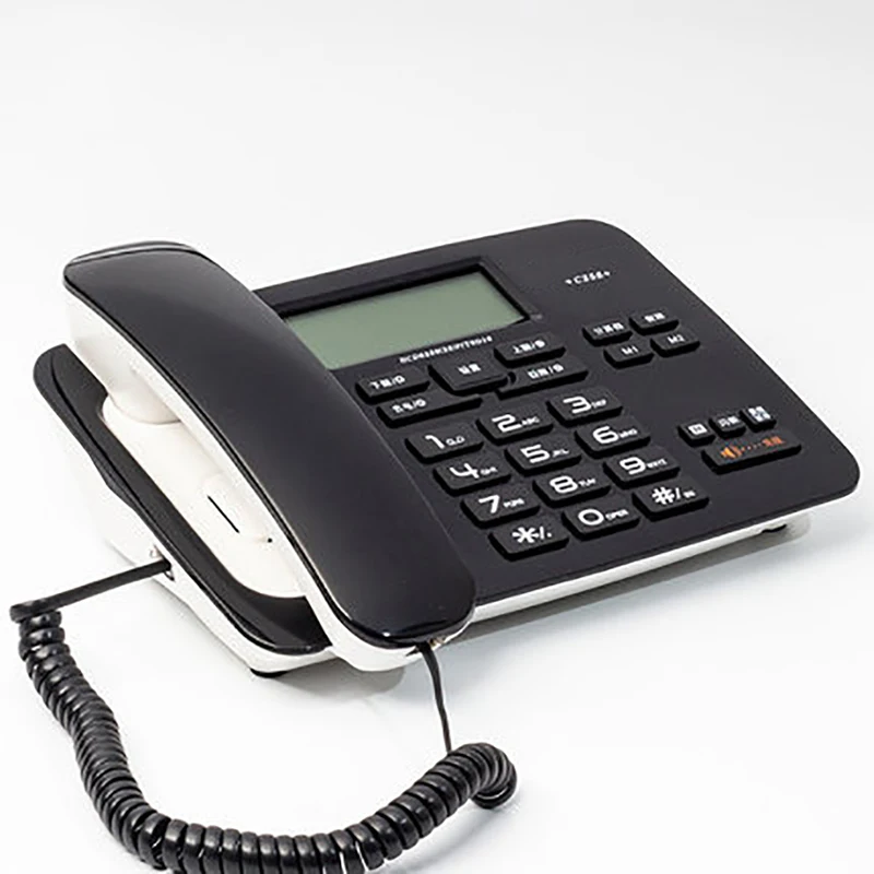 Telefone do cabo do desktop linha fixa do porto duplo com identificação ...