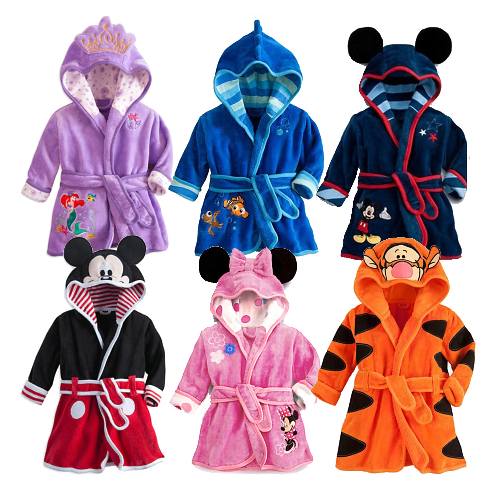 Boys-Girls-Children-s-Tigger-Mickey-Minnie-Mouse-Nemo-Mermaid-Ariel ...