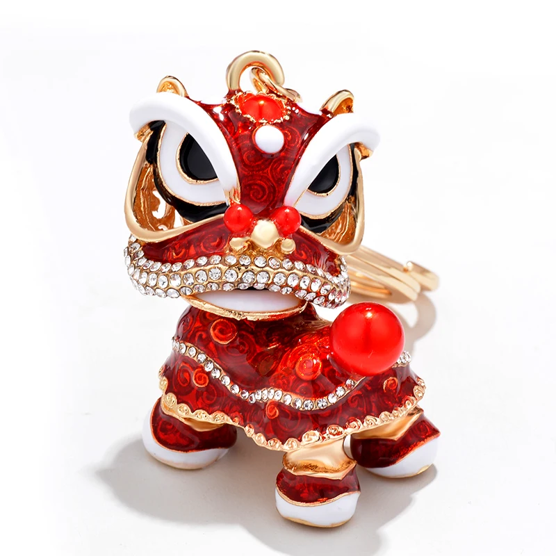 EASYA-Chinese-Lion-Dance-Chinatown-GIFTS-Rotatable-Car-Keychain-Crystal ...