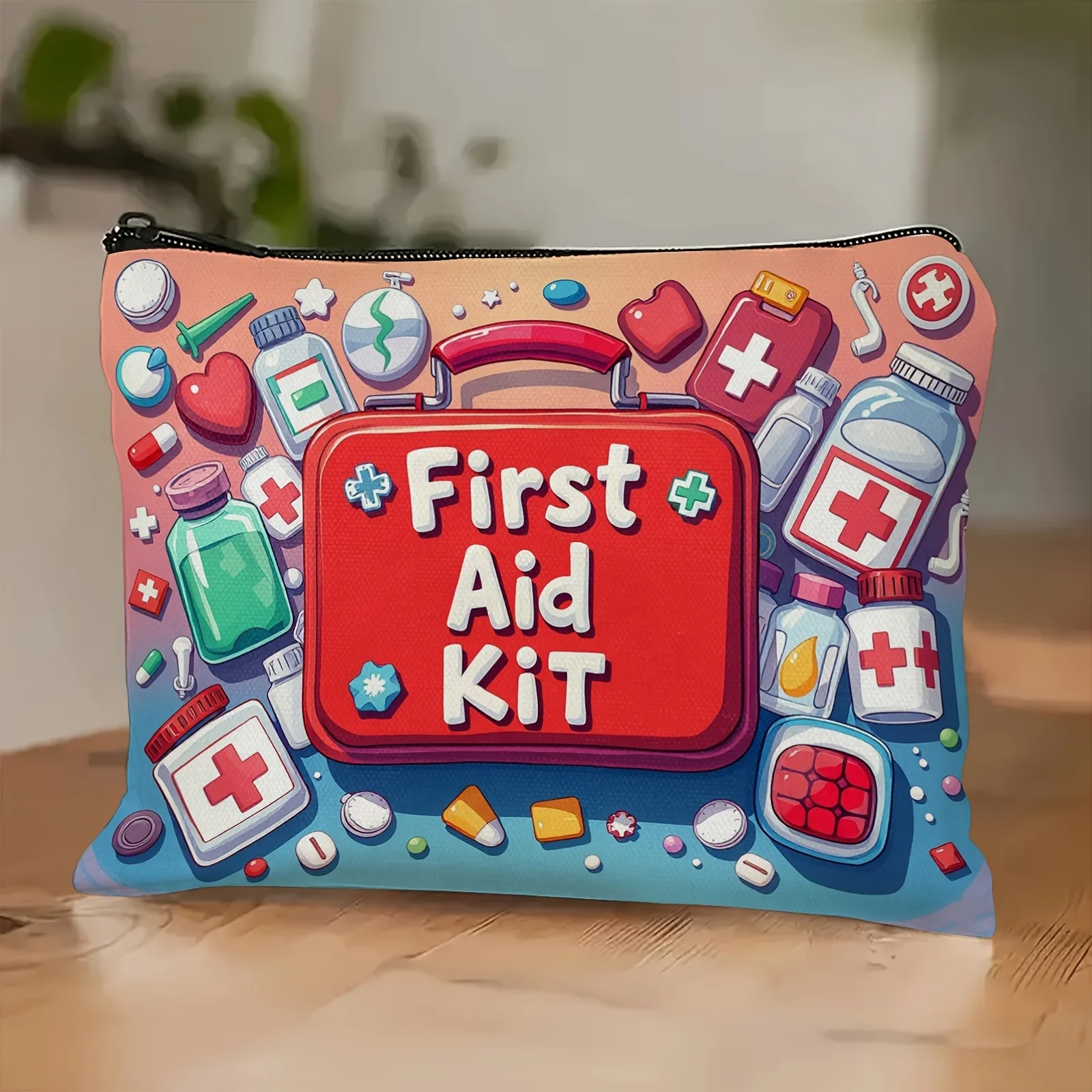 A Colorful first aid kit makeup bag - cute multifunctional zipper pouch ...