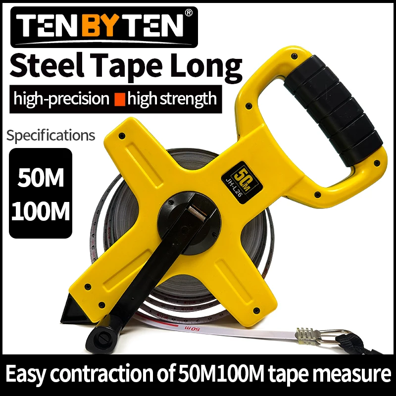 1Pc-50m-100m-Meter-Metric-Open-Reel-Steel-Tape-Measuring-Ruler ...