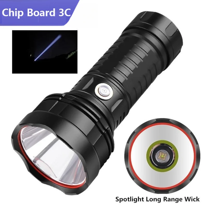 Powerful-Long-Range-LED-Flashlight-Reflective-Cup-Zoom-Metal-Switch ...