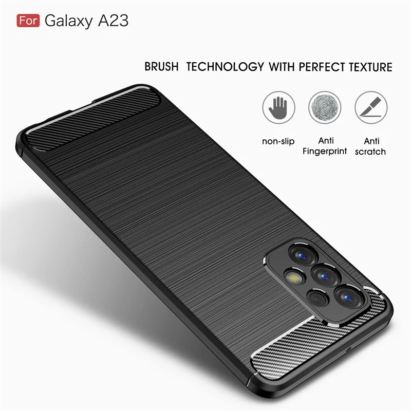 For Samsung Galaxy A33 A53 A73 5G Case Matte Soft TPU Carbon Fiber ...