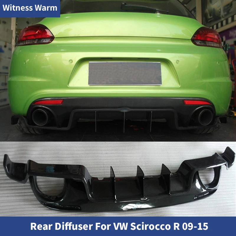 Carbon Fiber Car Rear Diffuser Lip Spoiler for Volkswagen Vw Scirocco r ...