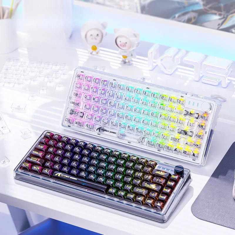 Transparent-Mechanical-Keyboard-Customized-Wired-RGB-Hot-Pluggable ...