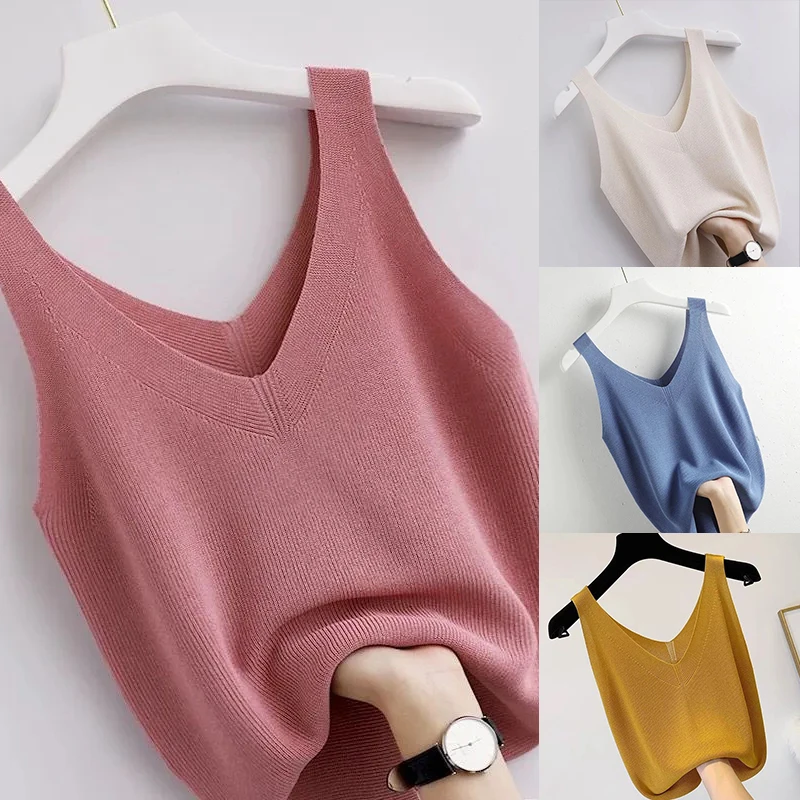 Aesthetic Clothes Tanks Camis | Aesthetic Clothes Summer | Knit ...